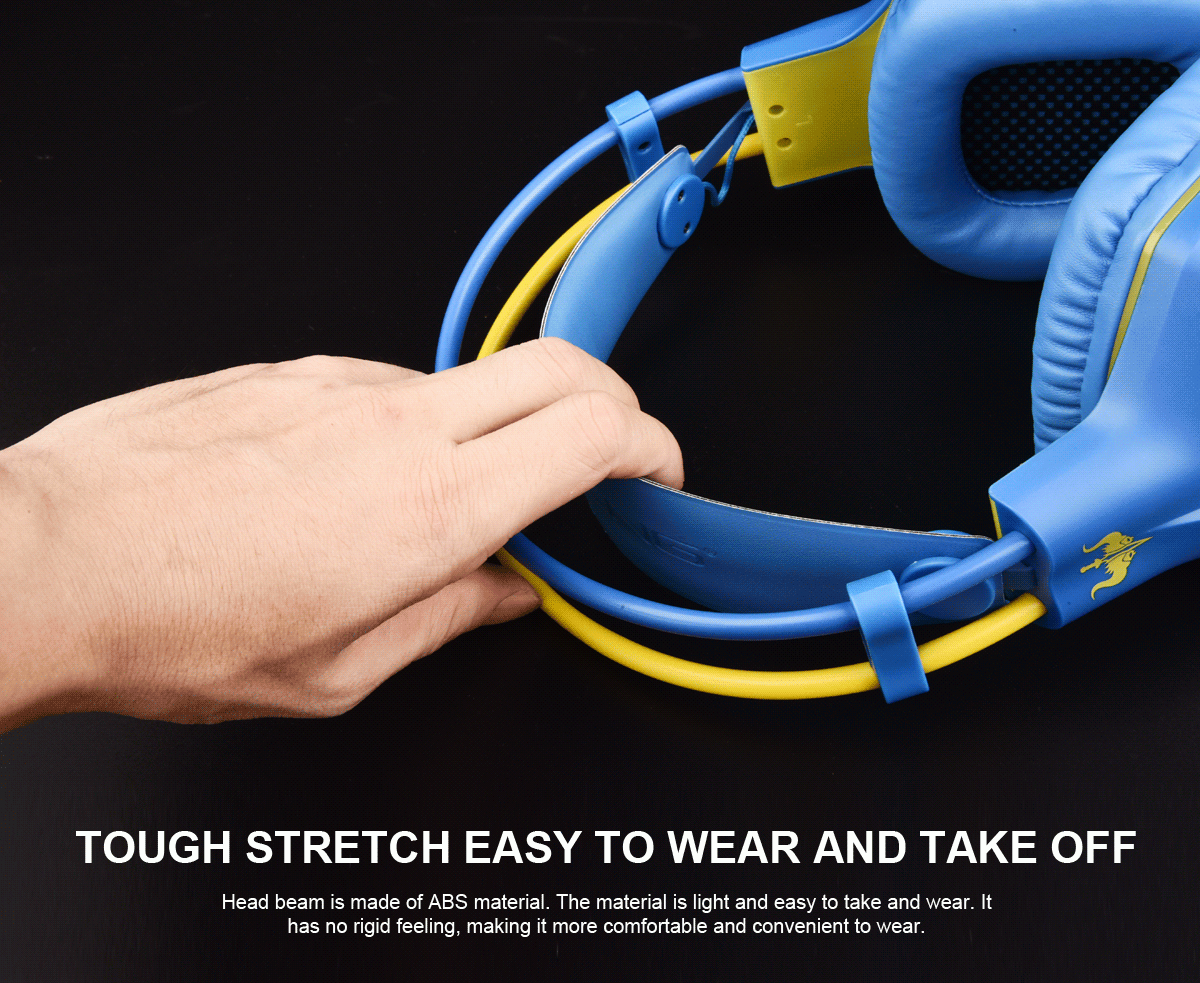 OVLENG USB GAMING HEADPHONE BLUE+YELLOW - GT61 | توصيل Taw9eel.com