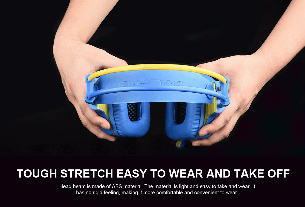 OVLENG USB GAMING HEADPHONE BLUE+YELLOW - GT61 | توصيل Taw9eel.com