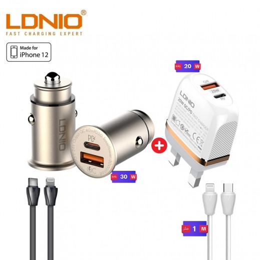 Buy LDNIO 20W Two Ports Fast Charger +1 m Type-C To Lightning Cable ...