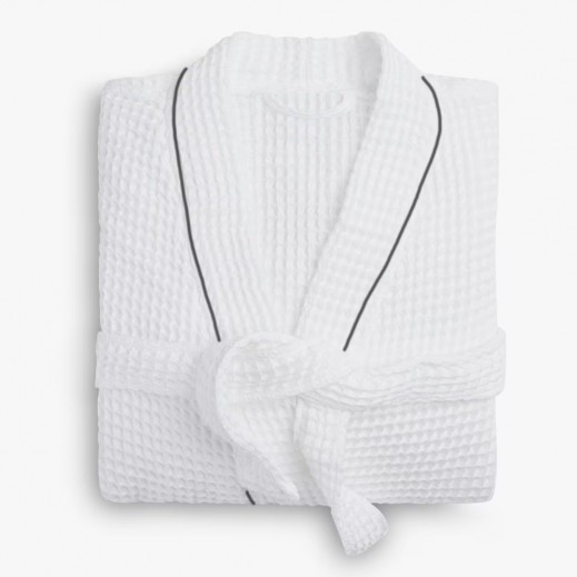 Buy Waffle Bathrobe For Women White | توصيل Taw9eel.com