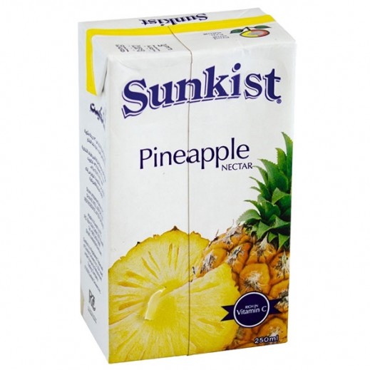 Buy Sunkist Pineapple Nectar Juice 24 x 250 ml | توصيل Taw9eel.com