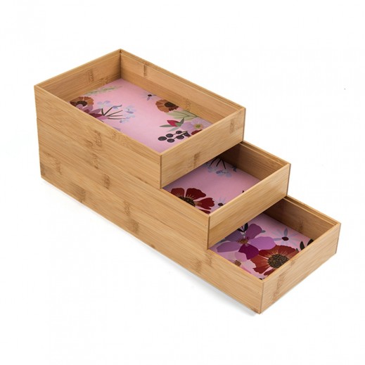 Buy 3 Levels Bamboo Box Organizer - Essentials by Taw9eel | توصيل ...