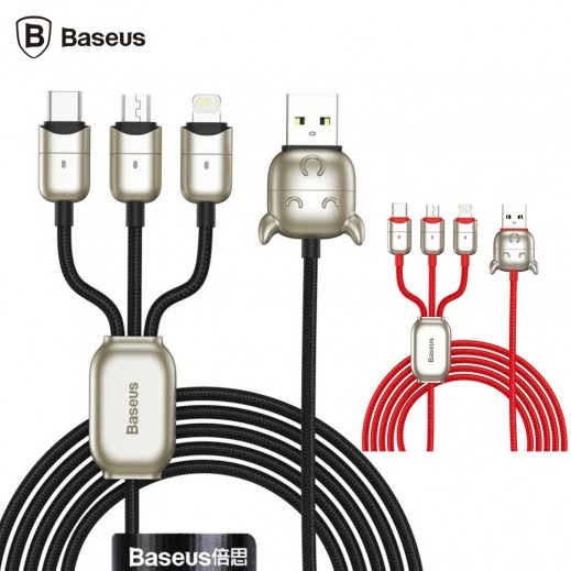 Baseus Ox Year Zodiac Type-C, Iphone, Micro Usb 3in1 Multi Head Usb ...