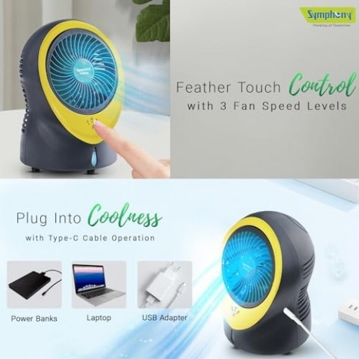 Buy Symphony Portable Air Cooler -Yellow | توصيل Taw9eel.com
