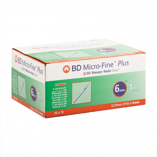 Bd Micro-Fine Plus 0.5Ml/6Mm 31Gm 100Pcs | توصيل Taw9eel.com