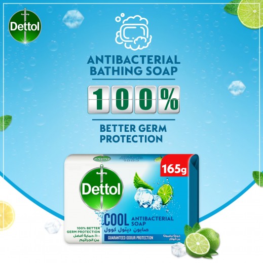 Buy Dettol Cool Anti-Bacterial Bathing Soap Bar Mint & Bergamont 165g ...