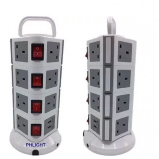 Spectrum 12 Way Power Extension with 4 USB Ports 3 M – White | توصيل ...