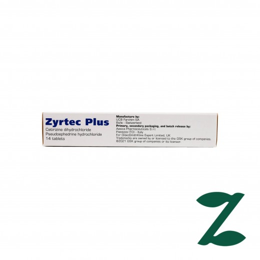 Buy Zyrtec Plus 14 Tablets - delivered by Pharmazone Pharmacy - within ...