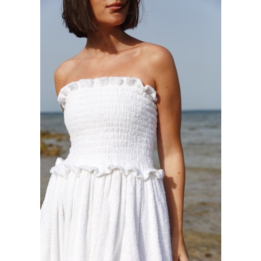 Buy White Ruffled Beach Dress By CeCe - delivered by Thouqi within 2 ...