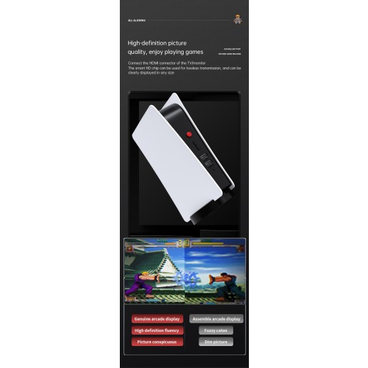 Buy M5 4K HD Retro Classic Video Game Console 2.4G Wireless Controller ...