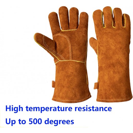 Buy Cow Split Leather Heat & Fire Resistant Gloves | توصيل Taw9eel.com