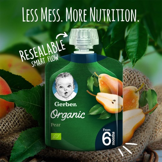 Buy Gerber Organic Pear Puree Baby Food 90 g (From 6 Months) | توصيل ...