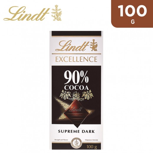 Buy Lindt Excellence 90% Dark 100 g | توصيل Taw9eel.com