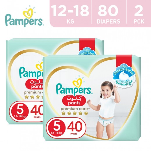 Buy Pampers Premium Care Pants Diapers, Size 5, 12-18kg, Unique Softest ...