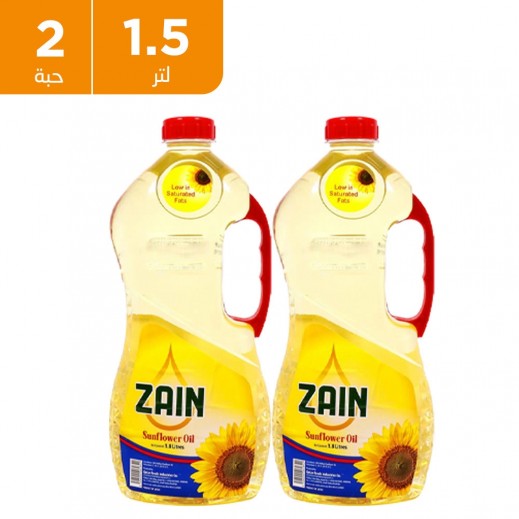 Buy Zain Sunflower Oil 2 x 1.5 L Twin Pack | توصيل Taw9eel.com