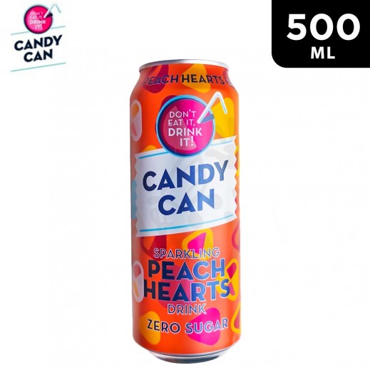 Buy Candy Can Zero Sugar Sparkling Peach Hearts Drink 500 ml | توصيل ...