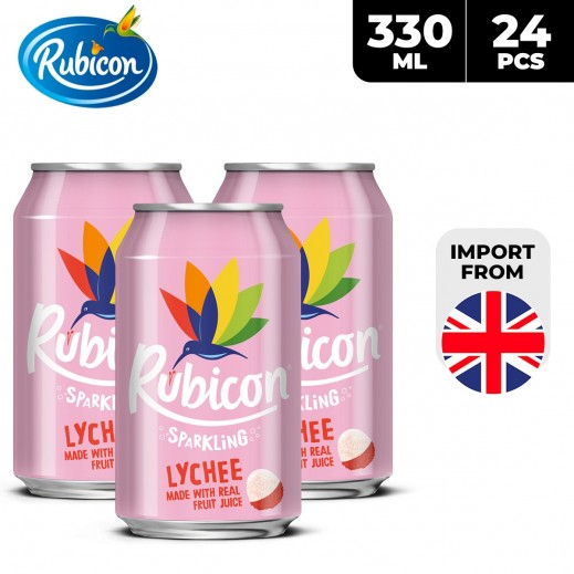 Buy Rubicon Sparkling Lychee Drink Can 24 x 330 ml | توصيل Taw9eel.com