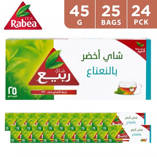 Buy Rabea Green Tea With Mint 24 x 45 g (600 Teabags) | توصيل Taw9eel.com