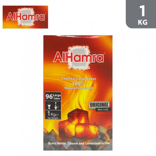 Buy Al Hamra Natural Large Cubes Charcoal 1 Kg (96 Cubes) | توصيل ...