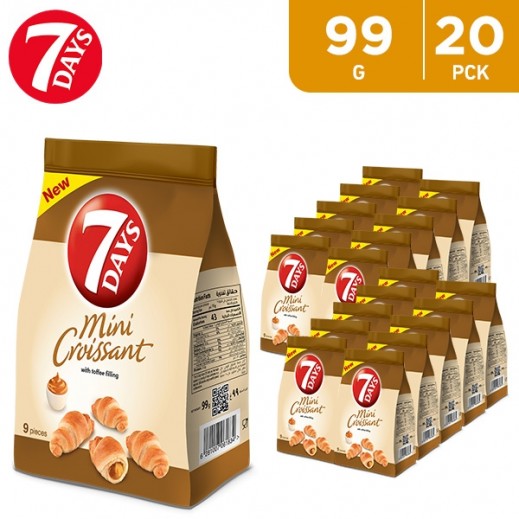 Buy 7 Days Mini Croissant With Toffee Filling 20 x 99 g | توصيل Taw9eel.com