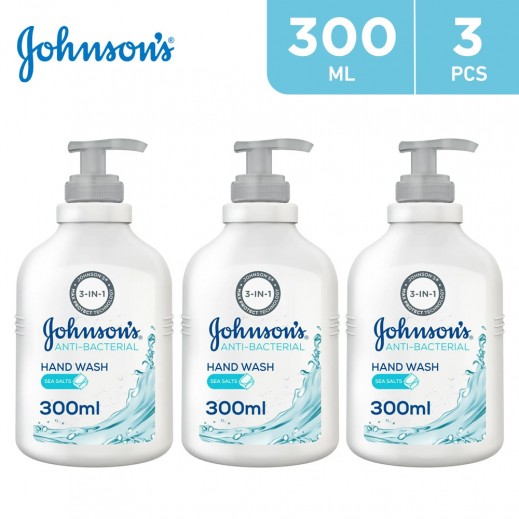Buy Johnson's Anti Bacterial Sea Salts Hand Wash 3× 300 Ml | توصيل ...