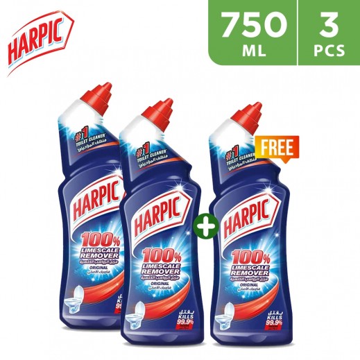 Buy Harpic Original Limescale Remover Toilet Cleaner Liquid 750 ml (2+1 Free) - delivered by ...