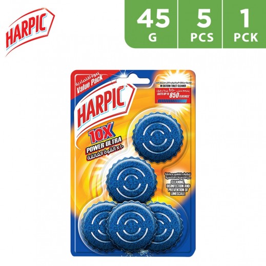 Buy Harpic Power Ultra Blue In-Cistern Toilet Cleaner Blocks 5 x 45 g ...
