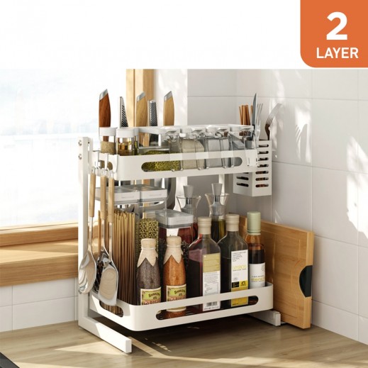 Buy Wall Hanging Multifunctional Kitchen Storage Rack 2 Layers | توصيل ...