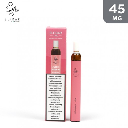 Buy Elf Bar 800 Juicy Peach 45 mg | توصيل Taw9eel.com