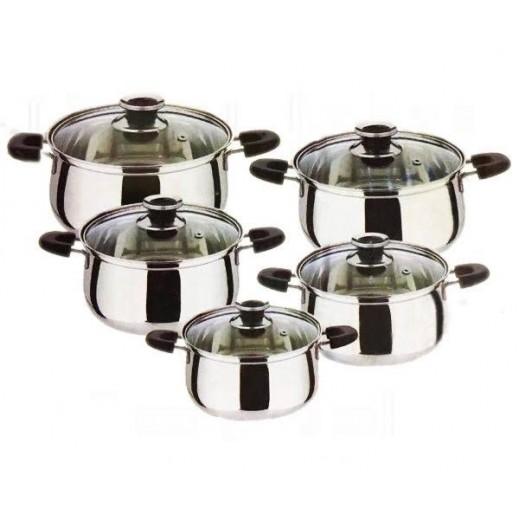 Buy ARC Stainless Steel Pots 10 Pieces | توصيل Taw9eel.com
