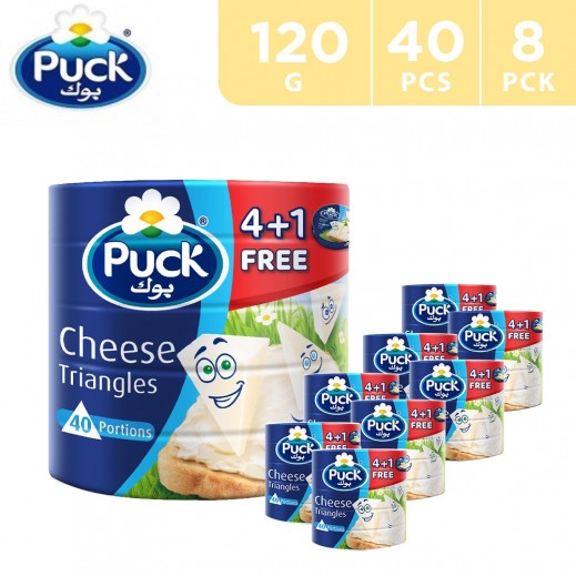 Buy Puck Triangle Cheese 120 g (4 + 1 Free) | توصيل Taw9eel.com