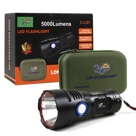 Buy Torch 360 LED Flashlight With BAG 5000 Lumens | توصيل Taw9eel.com