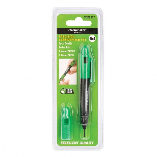 Terminator Precision Screw Driver Set 4 Size (+&-) Detachable With ...