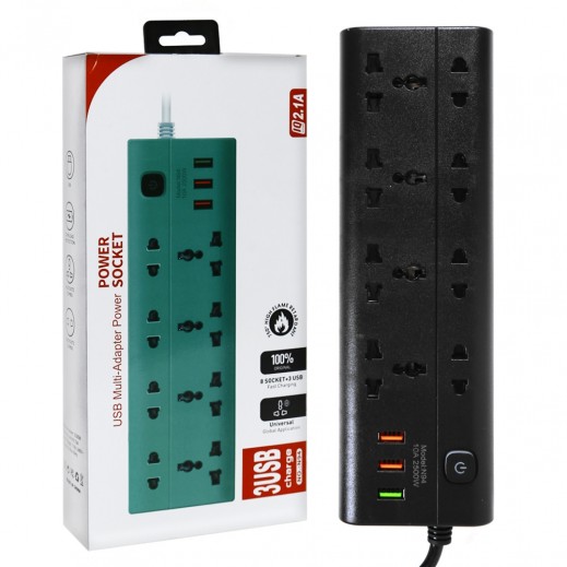 Buy Multi Adapter Power Socket with USB Ports | توصيل Taw9eel.com