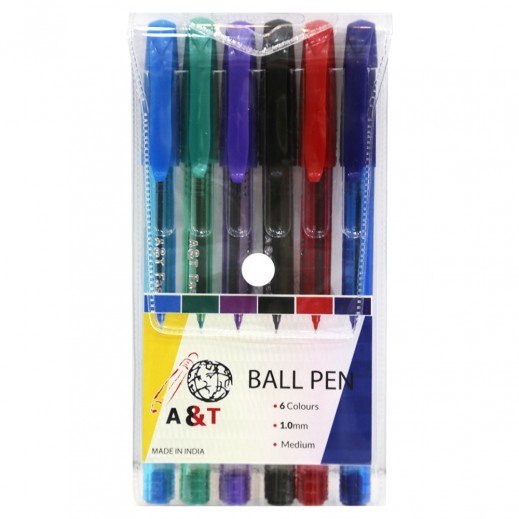 Buy Set of 6 Ballpoint Color Pens | توصيل Taw9eel.com