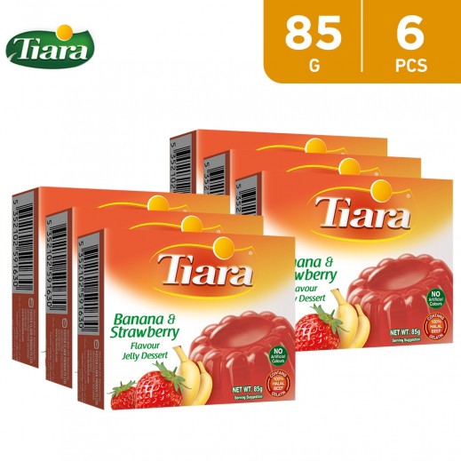 Buy Tiara Banana & Strawberry Jelly 6 x 85 g | توصيل Taw9eel.com