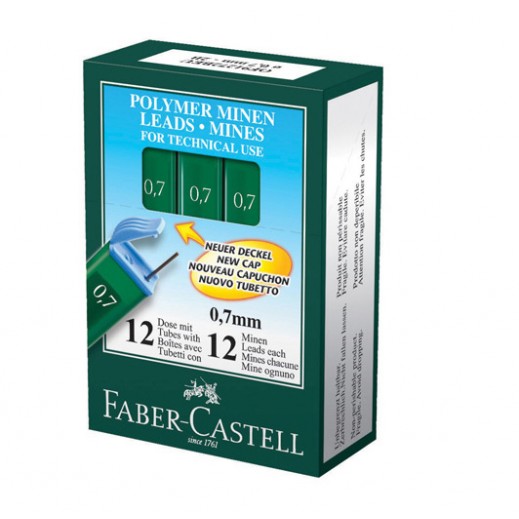 Value Pack - Faber Castell Polymer Leads 0.7mm HB 12 pieces (6 packs) | توصيل Taw9eel.com