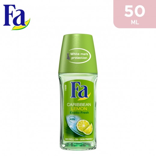 Buy Fa Caribbean Lemon Deo Roll On 50 ml | توصيل Taw9eel.com
