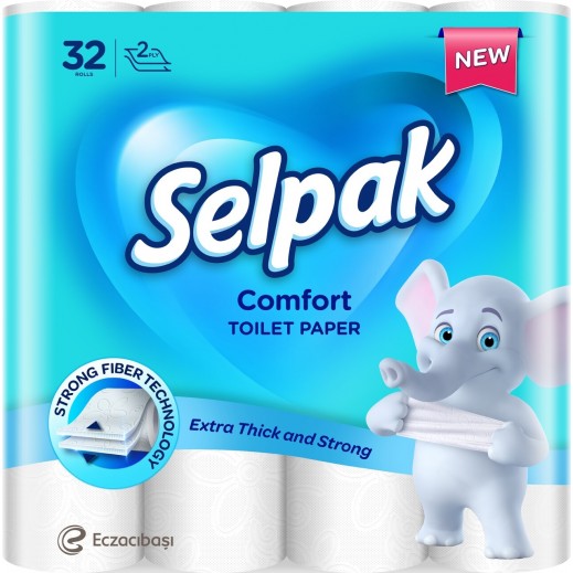 Buy Selpak Comfort Toilet Paper 32 Rolls 150 Sheets - 9.6 × 12 cm ...