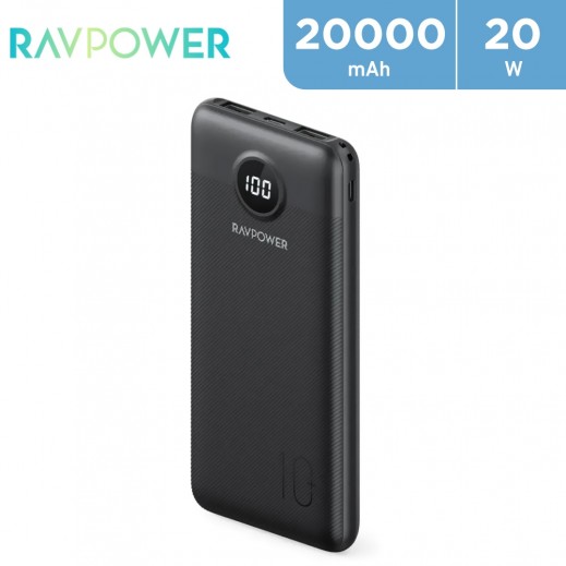 Buy RAVPower PD Pioneer 20000mAh 20W 3 Port Power Bank | توصيل Taw9eel.com