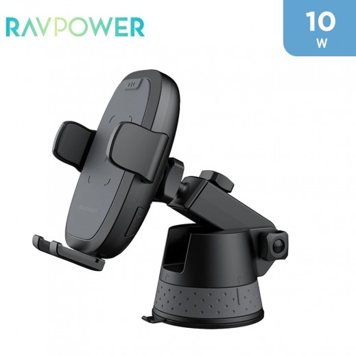 RAVPower 10W Wireless Car Charging Dock - Black | توصيل Taw9eel.com