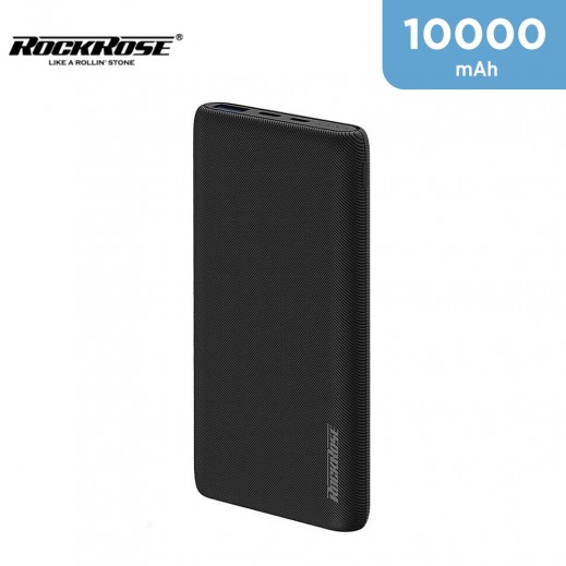Buy RockRose Oasis 10 Pro 10000mAh Power Bank - Black | توصيل Taw9eel.com