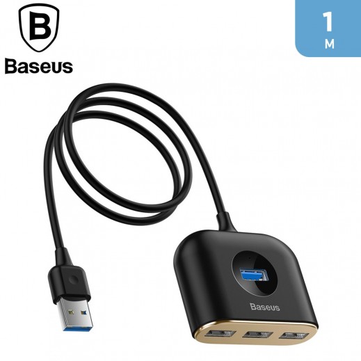 Buy Baseus Square round 4 in 1 USB HUB Adapter 1m - Black | توصيل ...