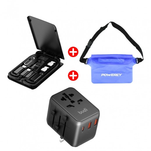 Buy Budi Universal Travel Converter Kit with 4 USBs and Fast Charging ...