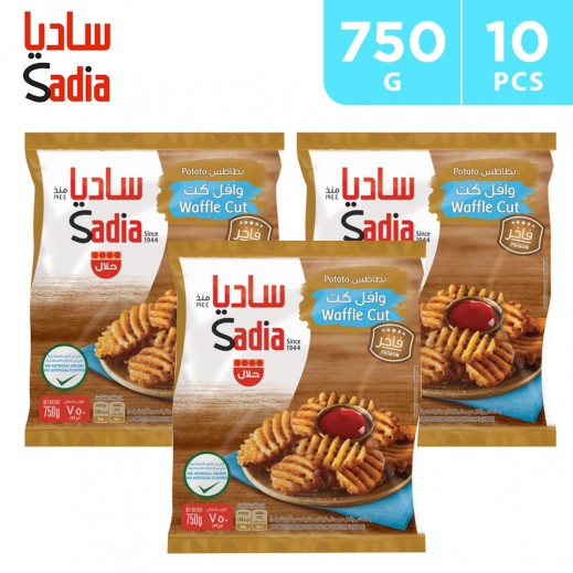 Buy Sadia Frozen Waffle Cut Potato 10×750 g | توصيل Taw9eel.com
