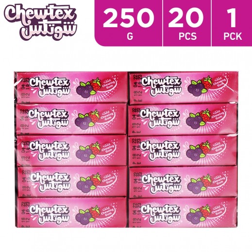 Buy Chewtex Red Berry Chewing Gum 250 g (20 Pcs) | توصيل Taw9eel.com