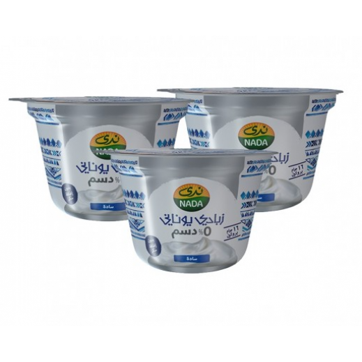 Buy Nada Plain Zero Fat Greek Yoghurt 3 x 160 g | توصيل Taw9eel.com
