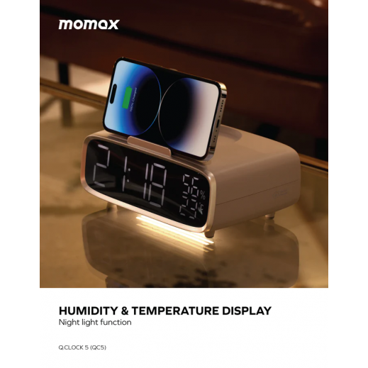 Buy Momax Q.Clock 5 Digital Clock with Wireless Charging | توصيل ...