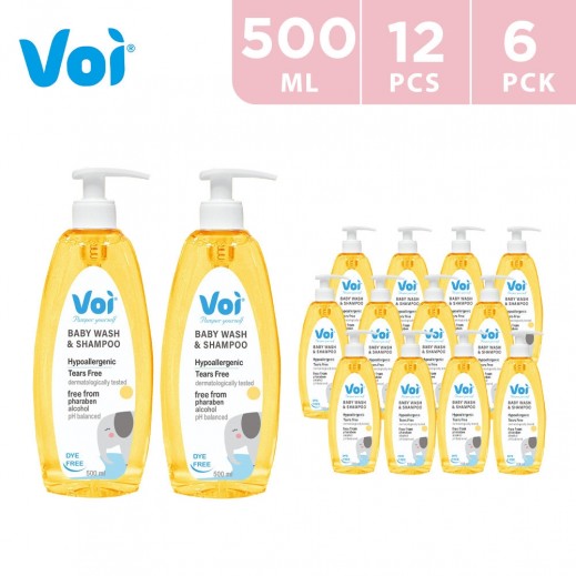 Buy Voi Baby Wash & Shampoo 12 × 500 ml | توصيل Taw9eel.com