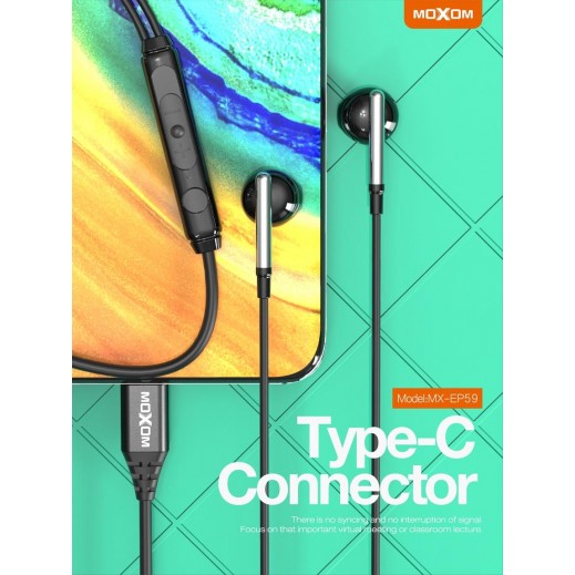 Buy Alpha Type-C Wired Earphone By Moxom | توصيل Taw9eel.com